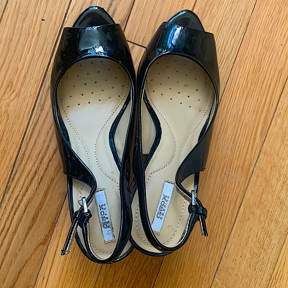 Geox | Shoes | Geox Respira Peeptoe Slingback Pumps Made In Italy ...